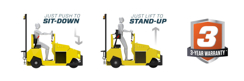 New MT-310 Crossover Tugger – On-Demand Standing/Sitting Driving Position - Motrec